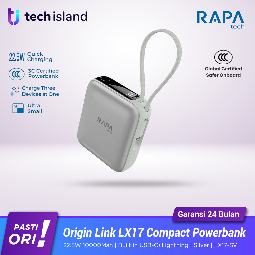 Jual Rapatech CCC Powerbank Origin Link LX17 PD22,5W 10000Mah Ultra ...