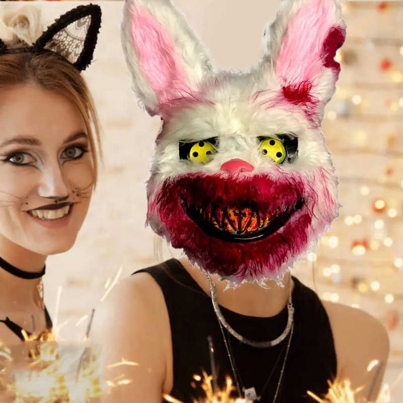Jual 2025 Horror Cosplay Halloween Face Mask Party Show Make-up Bear ...