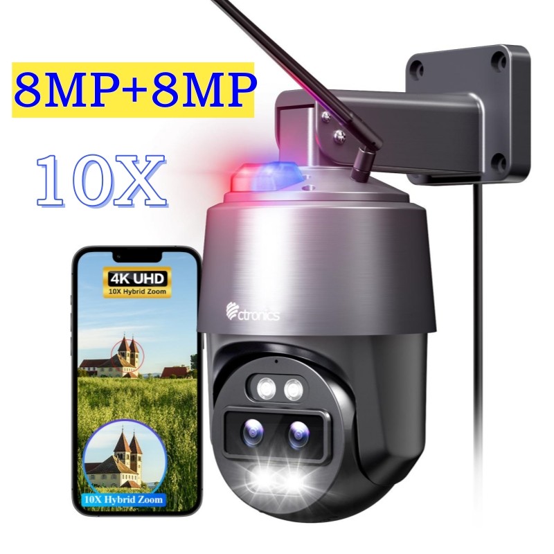 Jual Ctronics Outdoor Wifi Surveillance Camera 4K 16MP 8MP + 8MP Dual ...