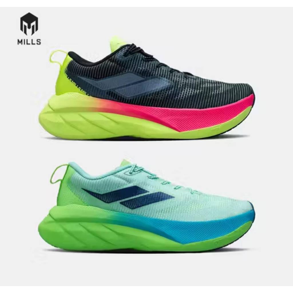 Jual Mills –ENERSTRIKE BLITZ M2- BLACK NEON/PEEL GREEN- Sepatu lari ...