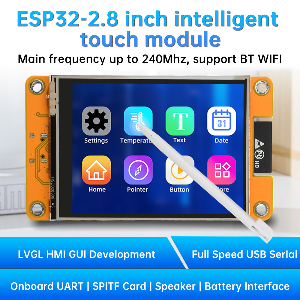 Jual ESP32 WiFi Bluetooth Module Development Board 2.8-in ILI9341V Driver 240*320 TFT Smart say ...