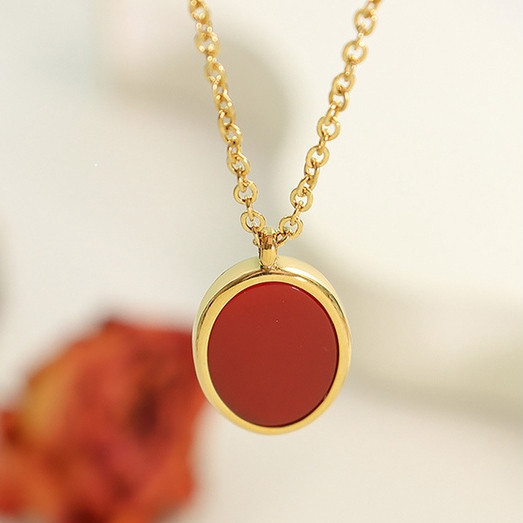 Jual Kalung Fashion Simpel Berlapis Emas dengan Liontin Oval Geometris ...