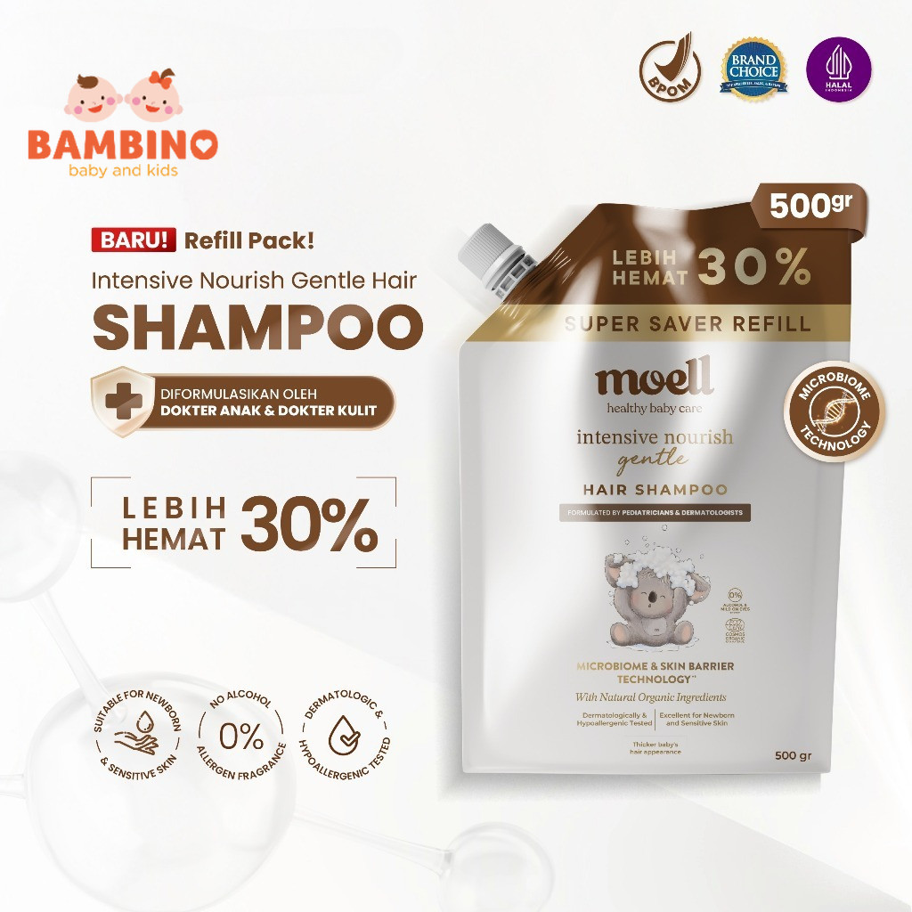 Jual Moell Gentle Shampoo Kemasan Refill 500gr- Sampo Bayi Anak Dengan ...