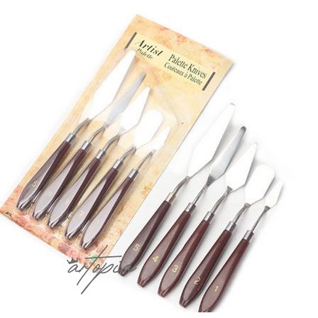 Jual [Artopia] Painting Knife 5pcs Set Stainless Wood Handle / Pisau ...