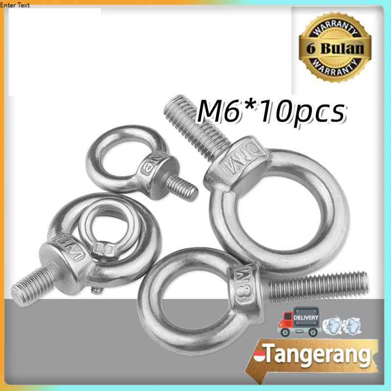 Jual 10pcs Sekrup Mata M6 / Sekrup Bulat / Eye Bolt / Mata Baut ...
