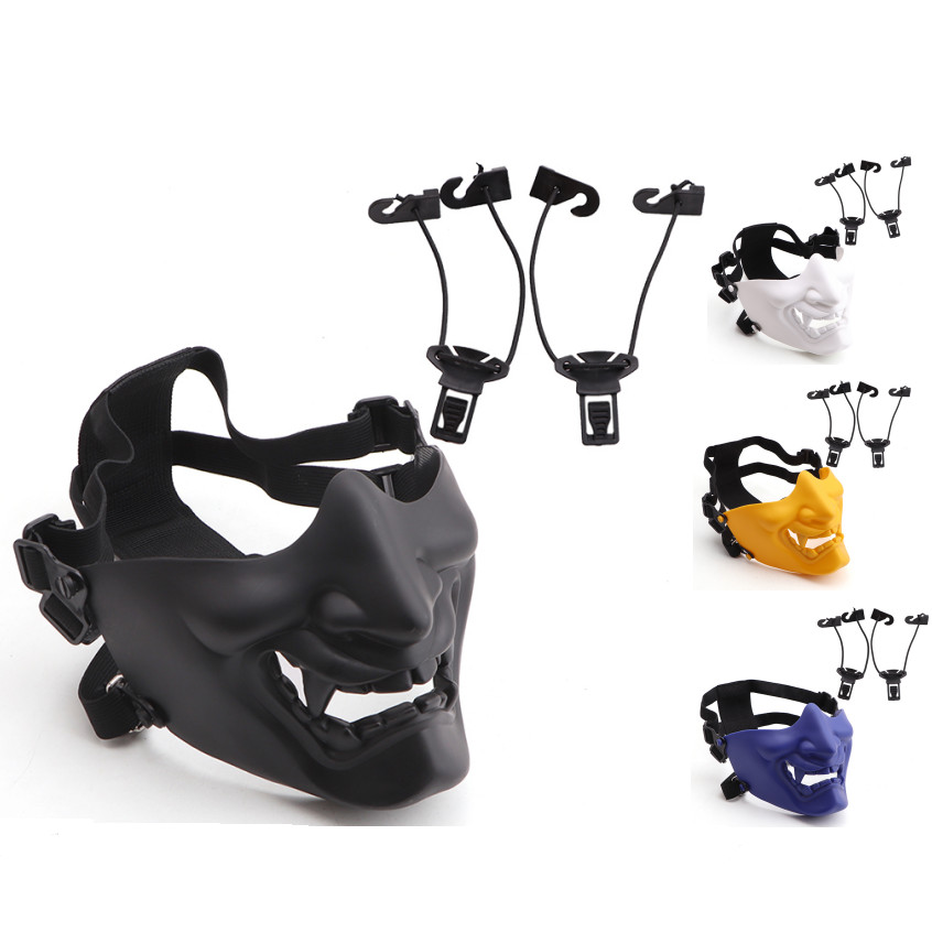 Jual REikirc Tactical Half Face Demon Samurai Mask Airsoft BB Gun ...