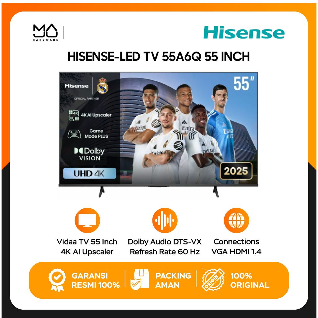 Jual Hisense TV 55A6Q Vidaa Smart TV 4K AI Upscaler - Dolby Audio DTS ...