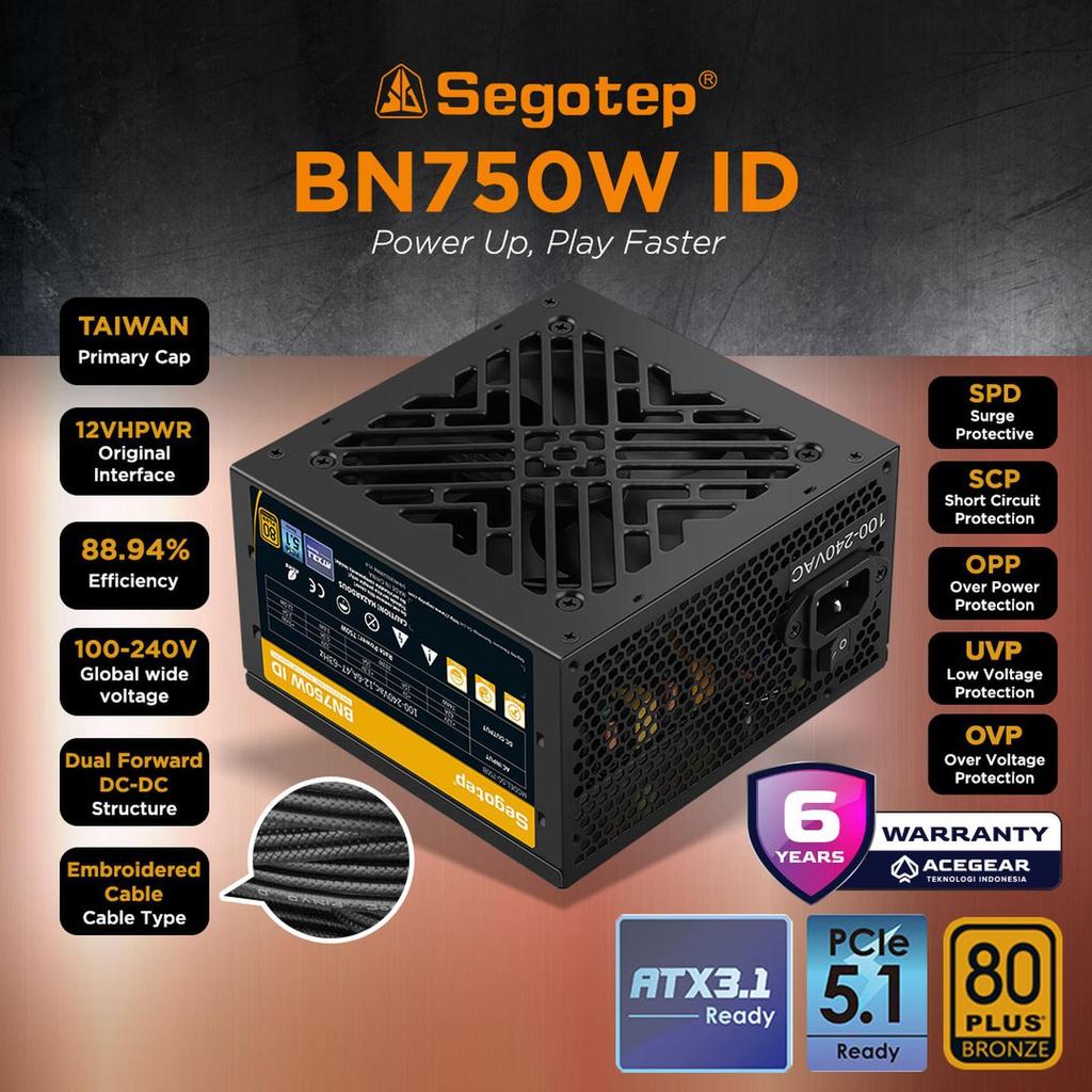 Jual Power Supply PSU Internal PC Komputer SEGOTEP BN750W ID 750 Watt ...