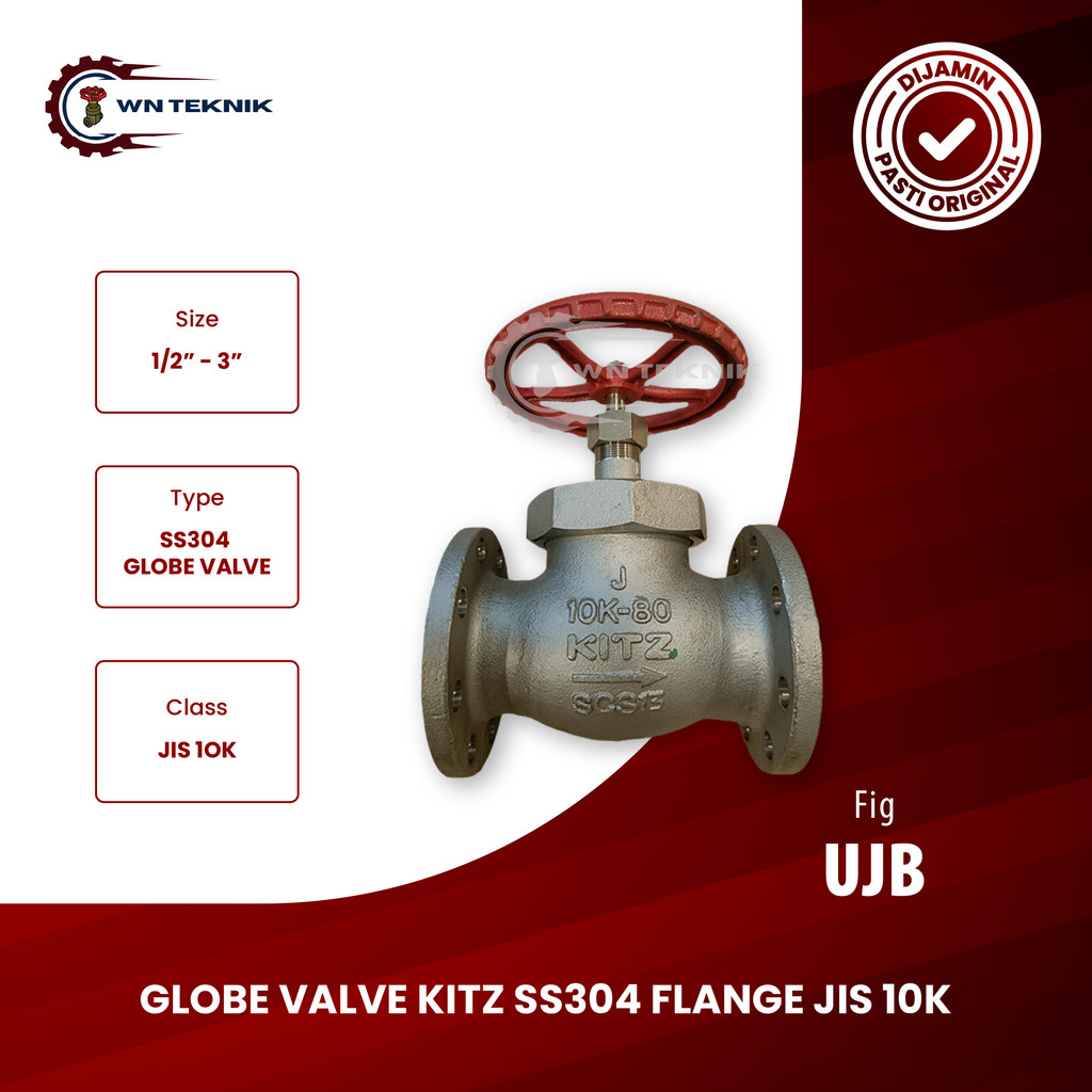 Jual GLOBE VALVE KITZ SS304 1/2" INCH JIS 10K ORIGINAL 100% | Shopee ...