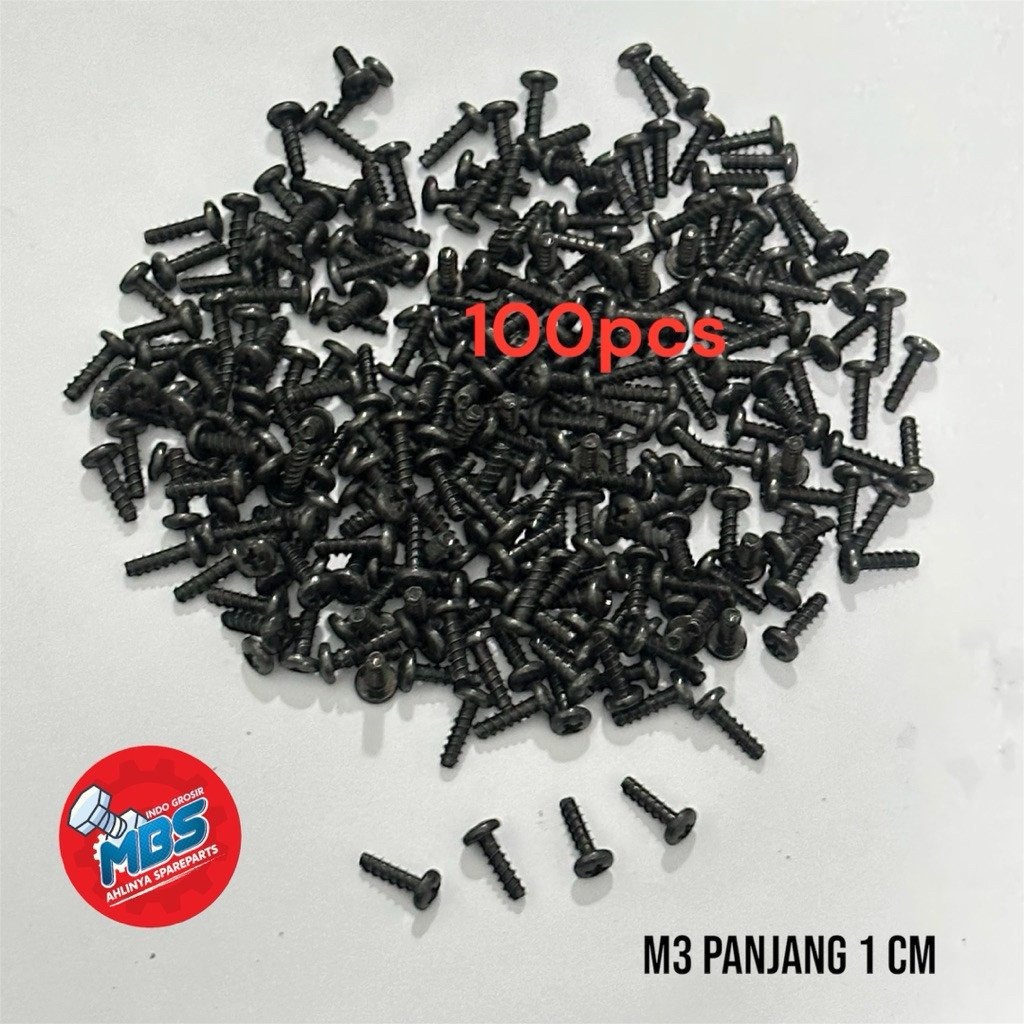Jual BAUT M3 PANJANG 1 cm BAUT KECIL BAUT MIKA BAJA ORIGINAL BAUT ...
