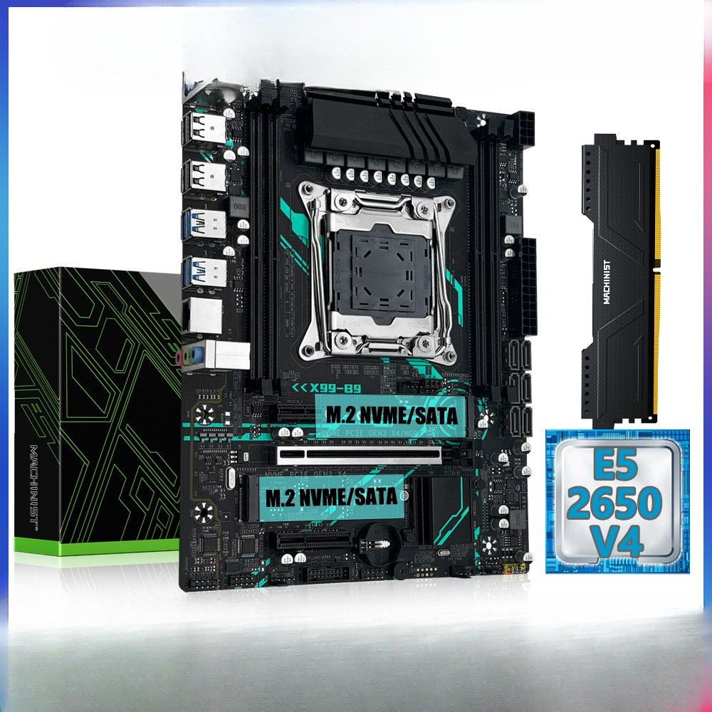 Jual X99 B9 Motherboard set kit LGA20113 Xeon E5 2650 V4 CPU processor ...