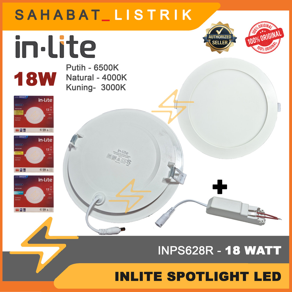 Jual INLITE INPS628R 18w Led panel bulat inbow Putih 18 watt 6500k ...