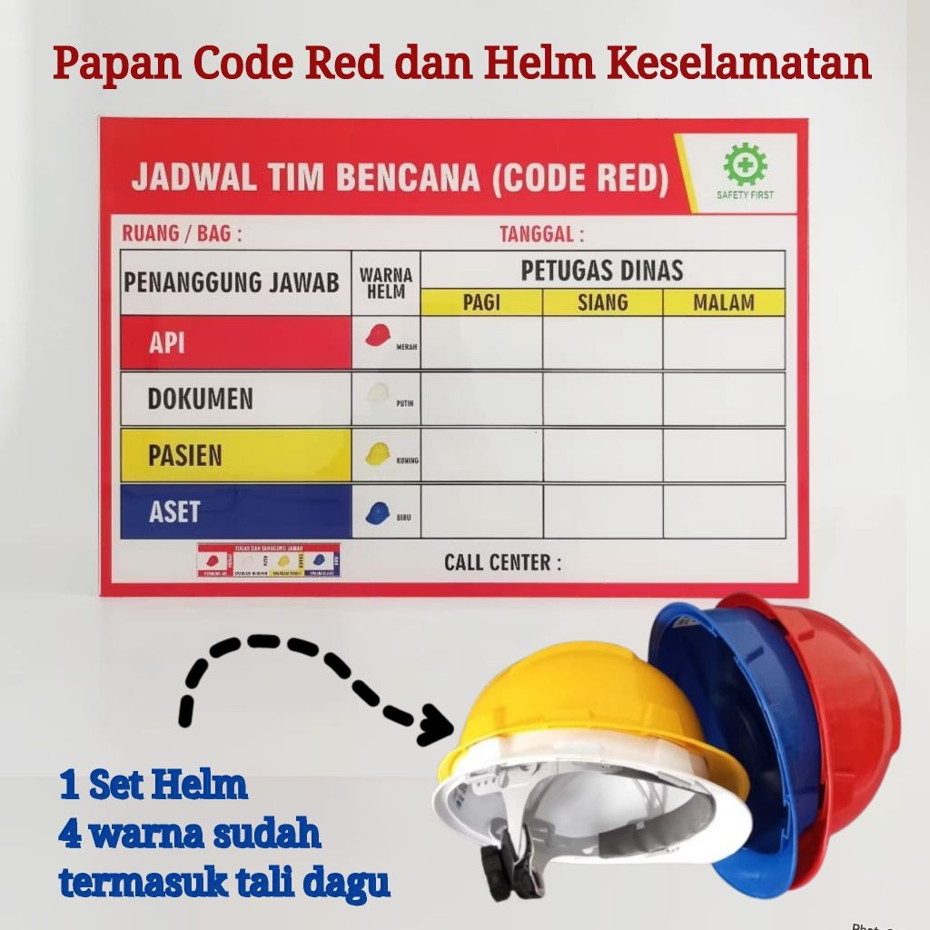 Jual Papan Code Red Murah - Papan Akrilik Daftar Petugas Siaga Bencana ...