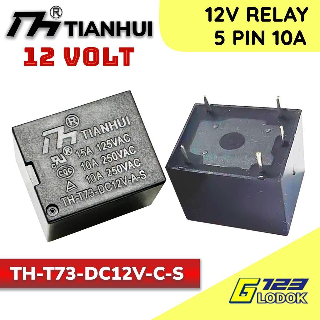 Jual Relay Rilay Tianhui 5 PIN 5P Kaki 12V 12 Volt TH T73-DC12V-C-S 15A ...