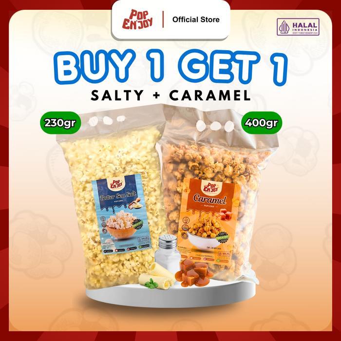 Jual promo|| [BUY 1 GET 1] POPCORN CARAMEL + ASIN - PopENjoy / Makanan ...