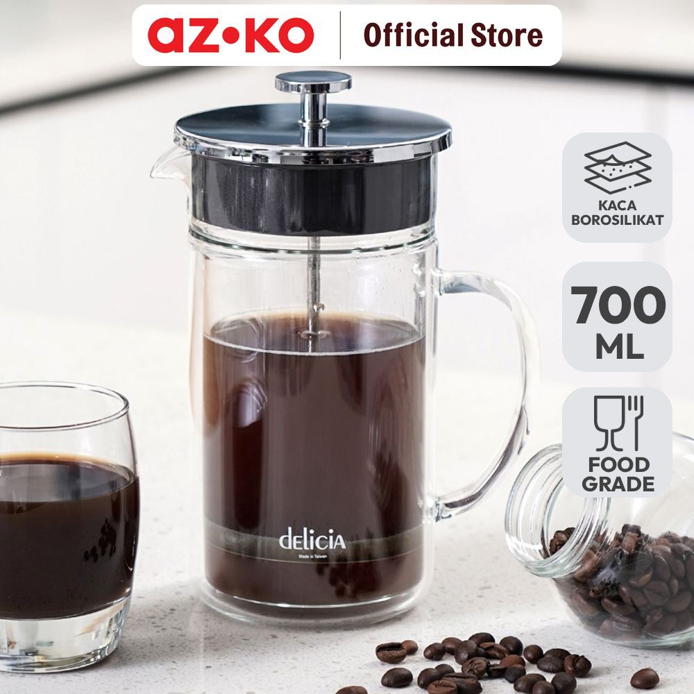 Jual AZKO Delicia Teko Kopi French Press Kaca Borosilikat 700 ml ...