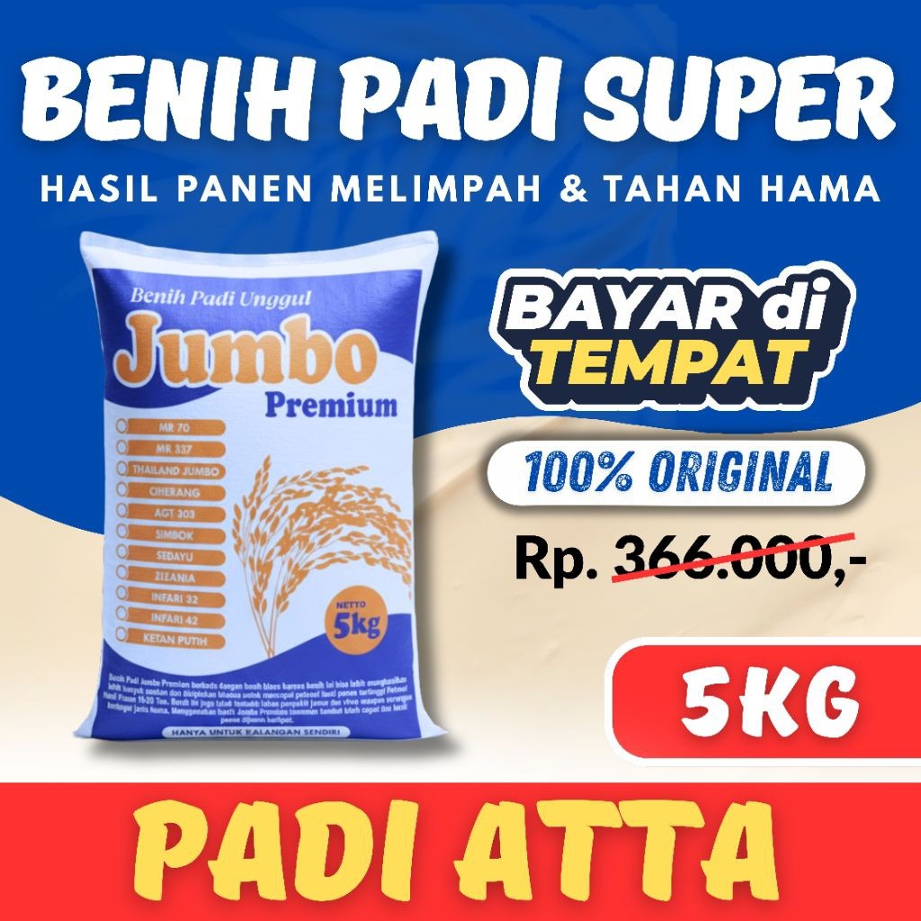 Jual Bibit Padi Unggul ATTA 5kg Berkualitas / Anti Hama / Anti Roboh ...