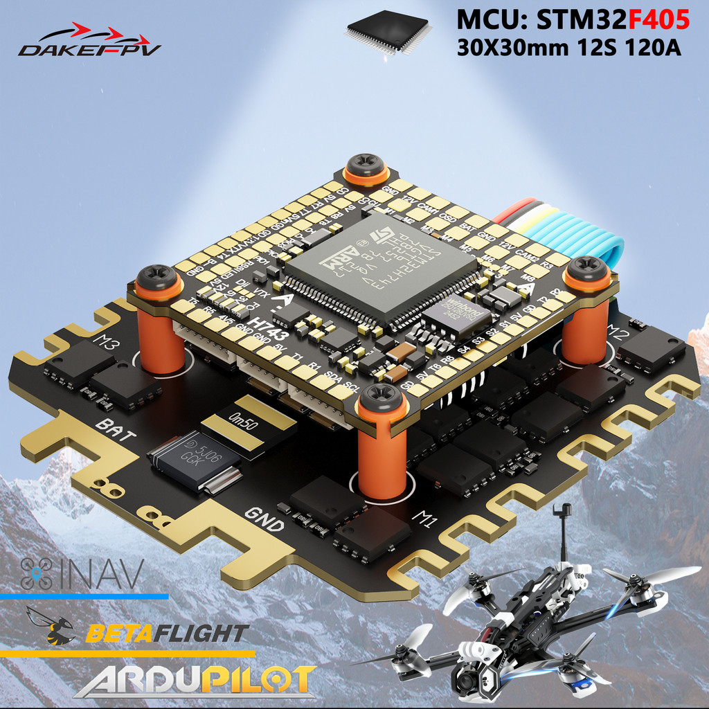 Jual DAKEFPV H743 12S 120A stack INAV Betaflight Ardupilot H743 FC ...