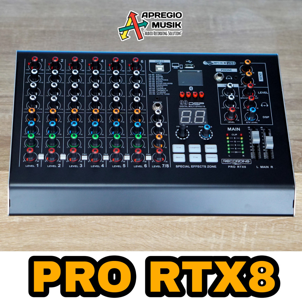 Jual Recording tech RT Pro RTX8 PRO RT X8 8 channel USB MIXER AUDIO ...