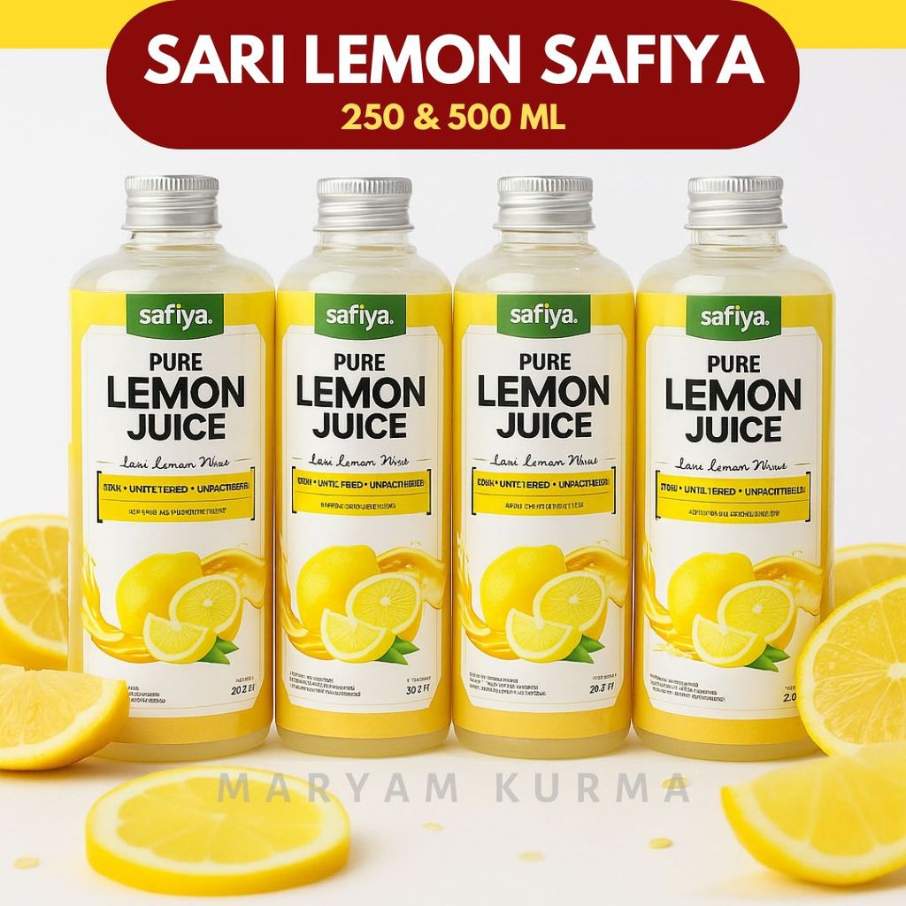 Jual Sari Lemon Safiya 250 & 500 ML Pure Lemon Fresh Asli | Shopee ...