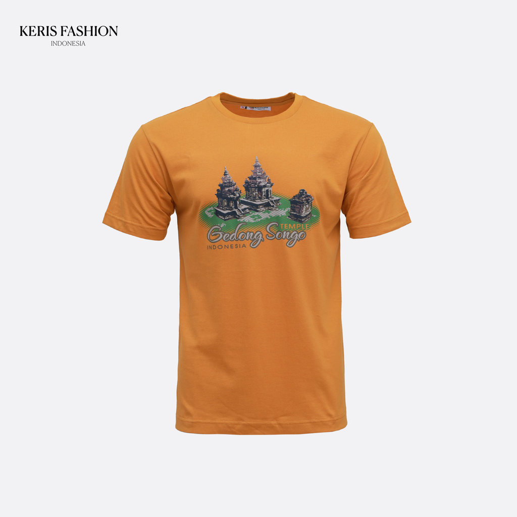 Jual Keris Gallery T-Shirt Dewasa Motif Candi Gedong Songo - Kuning ...