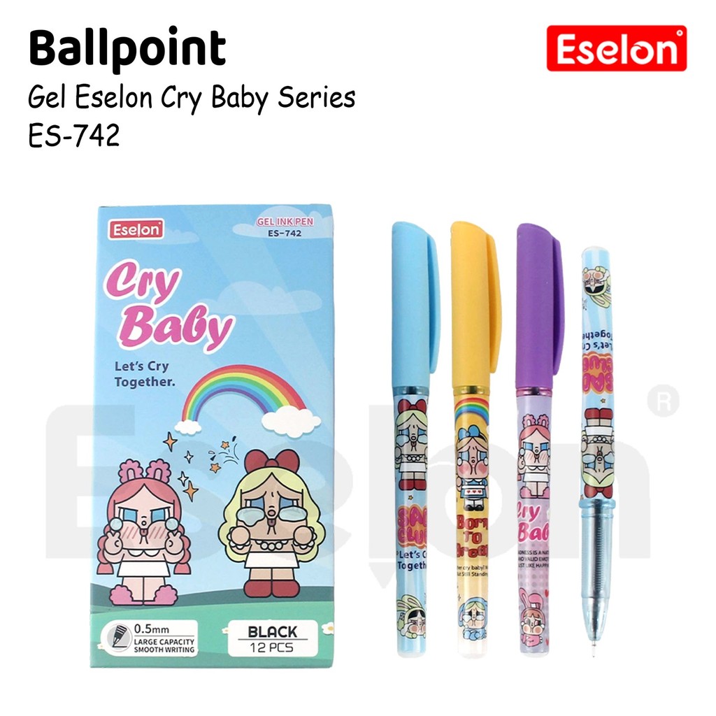 Jual 12pcs Ballpoint Gel Eselon Fancy / 1pak Ballpoint Gel Eselon ...