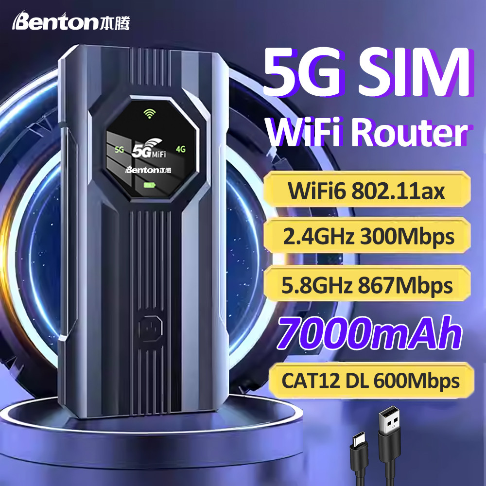 Jual Benton 5G Router 4G 4G+ 5G SIM WiFi Router Dual Band WiFi CAT12 ...