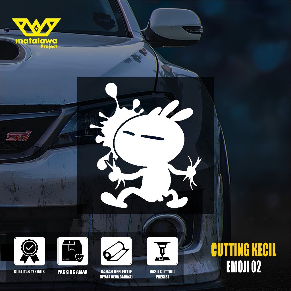 Jual Stiker PAKYU Emoticon Cutting VARIASI Sticker Motor Mobil Timbul ...