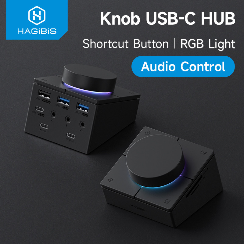 Jual Hagibis Knob USB C Hub With Shortcut Buttons Type-C Docking ...