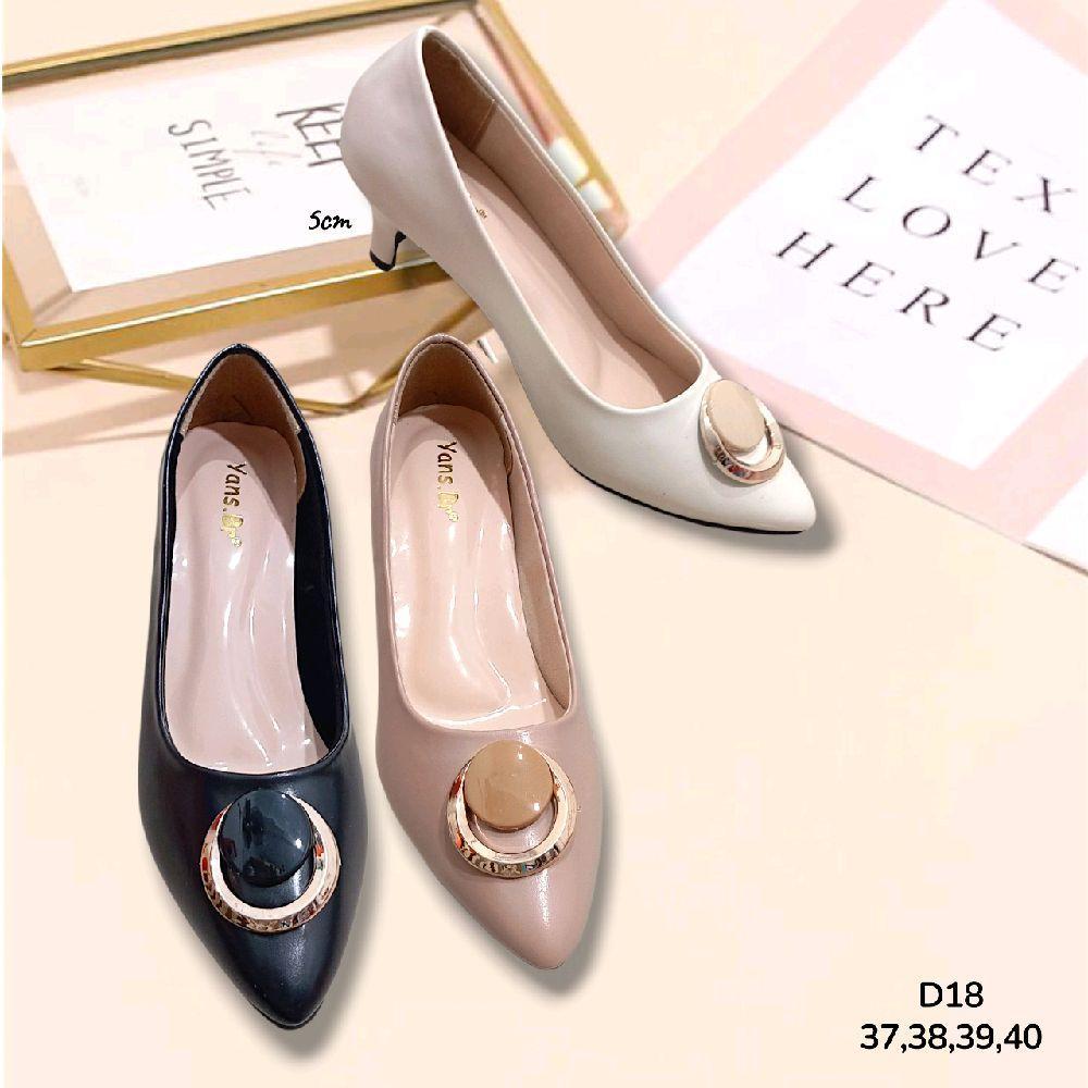 Jual Sepatu Hak Lancip 5cm Kode D18 Normal Size | Shopee Indonesia