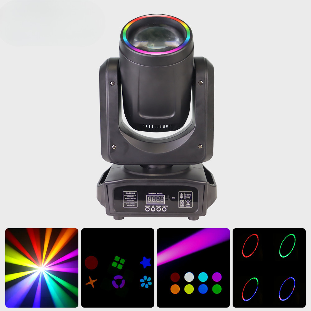 Jual 200W LED Beam Moving Head Light With Ring 18 Prisms 7 Gobos ...