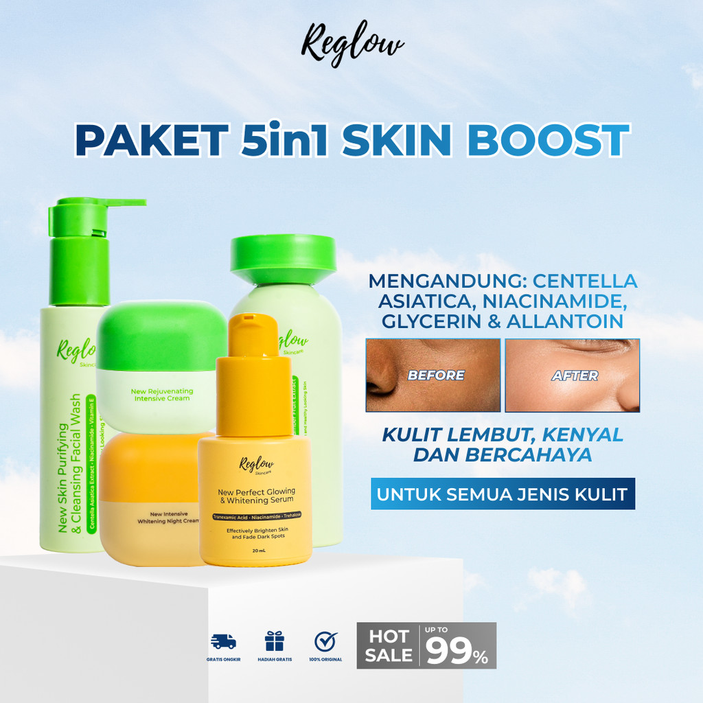 Jual Reglow Skincare 1 Set Lengkap Korean Glasskin Basic Skincare RESMI ...