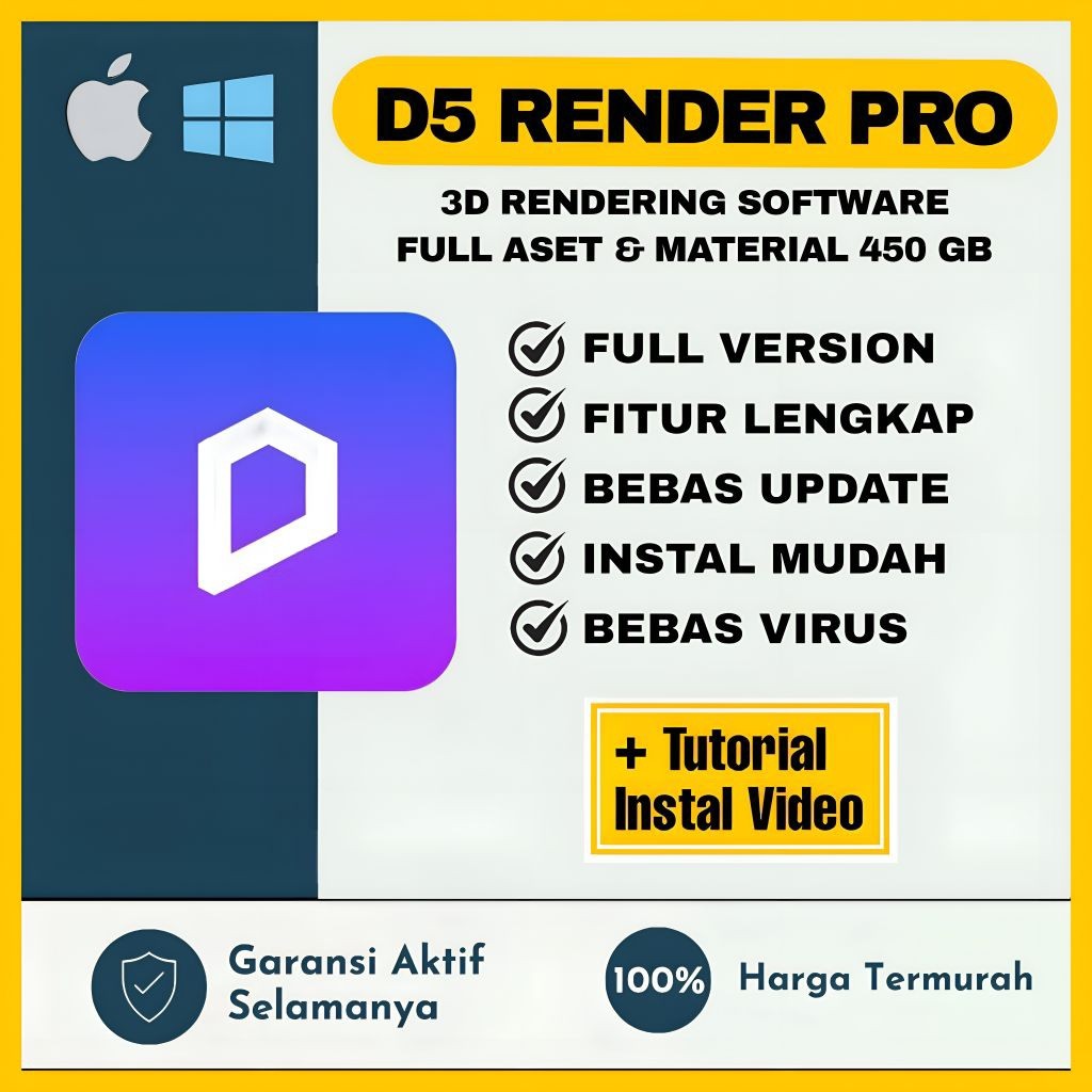 Jual D5 Render Pro Terbaru 2025 Full Aset & Material 450 GB Full ...