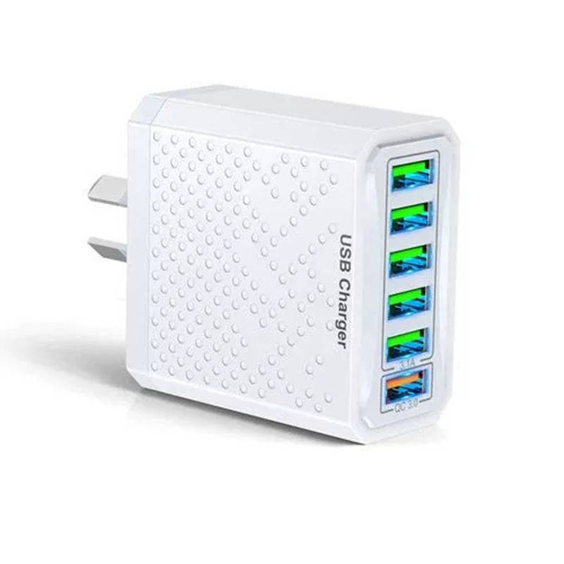 Jual AU Plug Fast Charger 6 Ports Multi Wall Charger USB Fast Charging ...