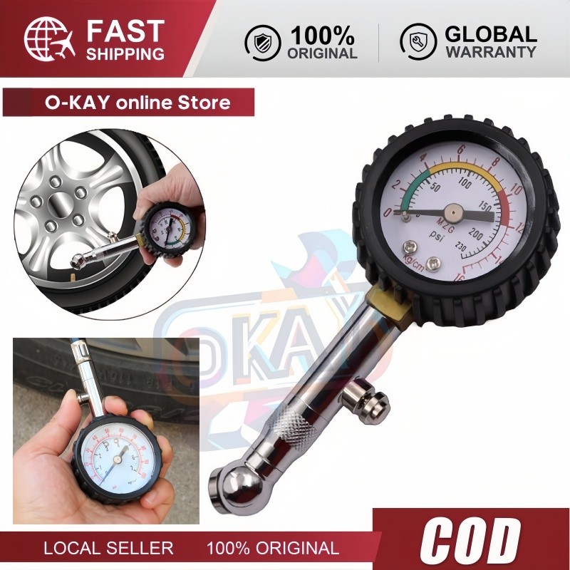 Jual Dial Type Tire Gauge /Alat Pengukur Tekanan Angin Ban Motor Mobil ...