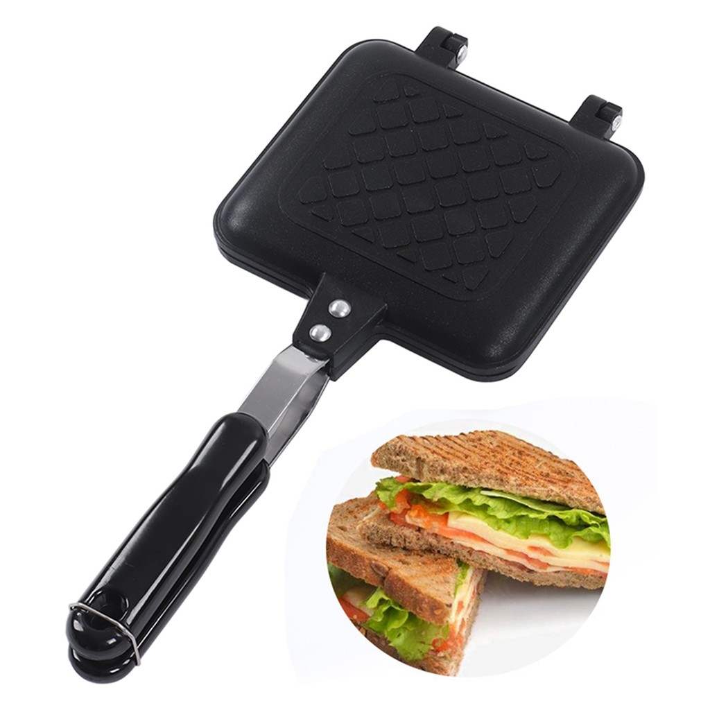 Jual ZK10 Sandwich Pan Breakfast Double Sided Frying Pan Flat Bottom ...