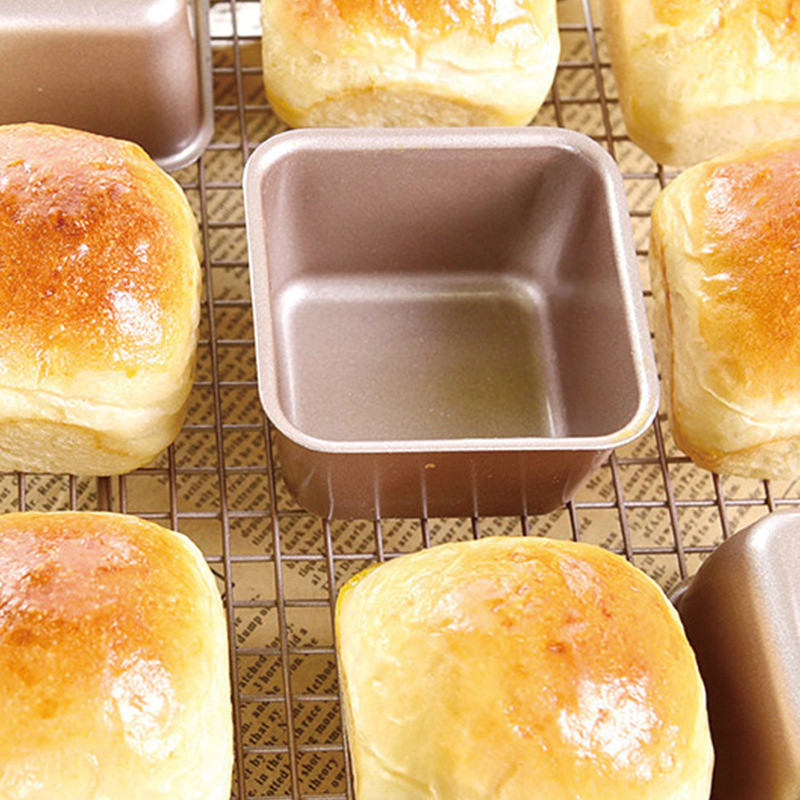 Jual Small Square Toast Bread Baking Pans Non - Stick Carbon Steel Loaf ...