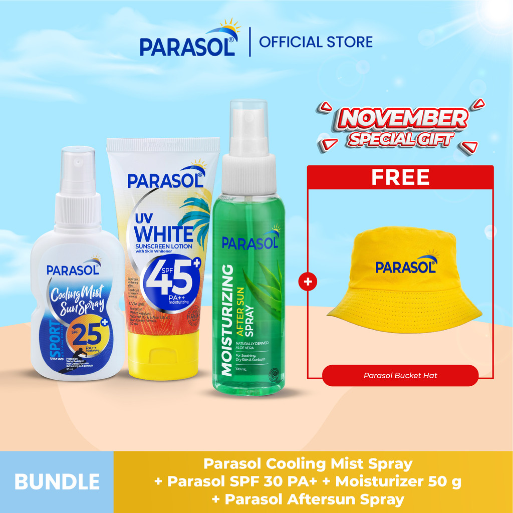 Jual Paket Parasol Lotion SPF45 50ML + Parasol Cooling Mist Spray 50ML ...