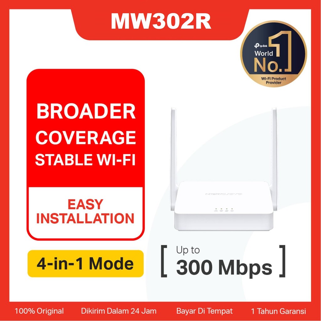 Jual Mercusys MW302R | 300Mbps Multi-Mode WiFi Router | Extender ...