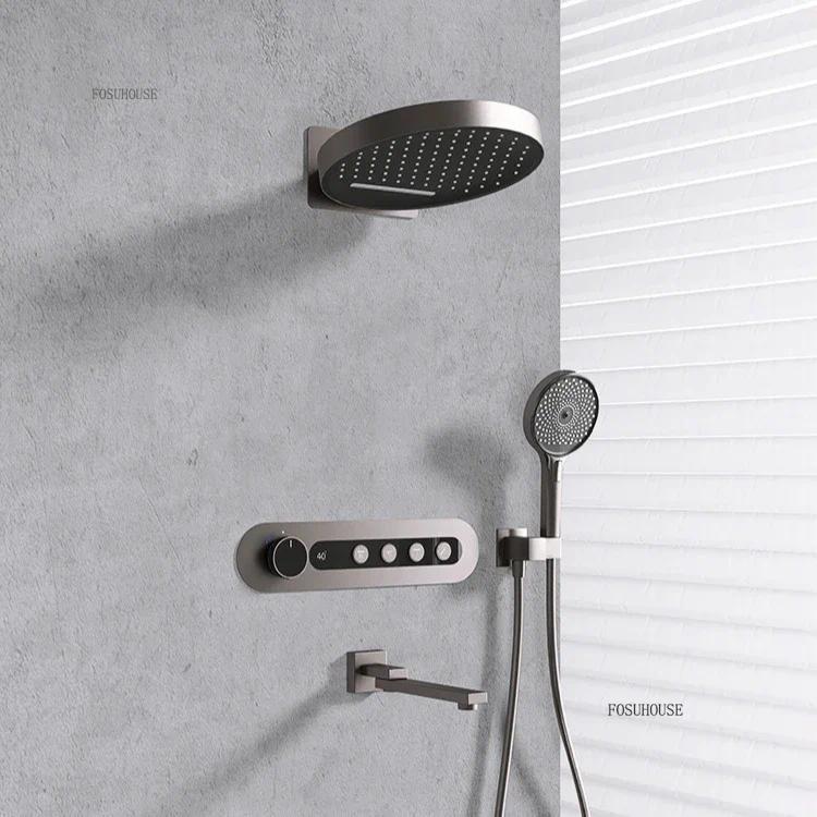 Jual Luxury Brass Shower System Smart Digital Display with 4 Functions ...