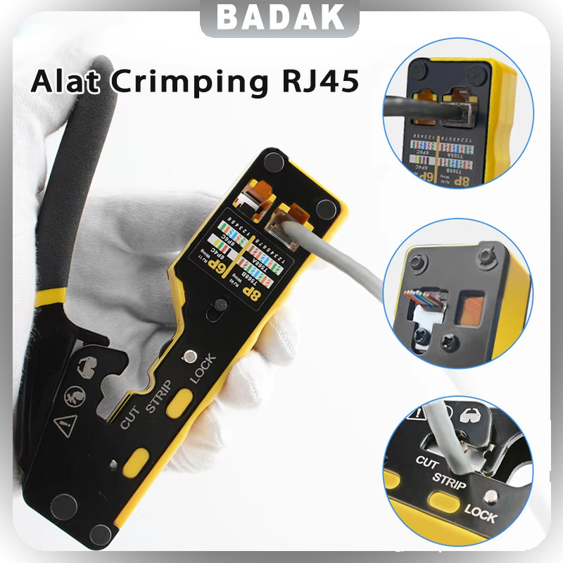 Jual Crimper Jaringan RJ45 Tipe EASY / Crimp/Cut/Strip 3-in-1 Kabel ...