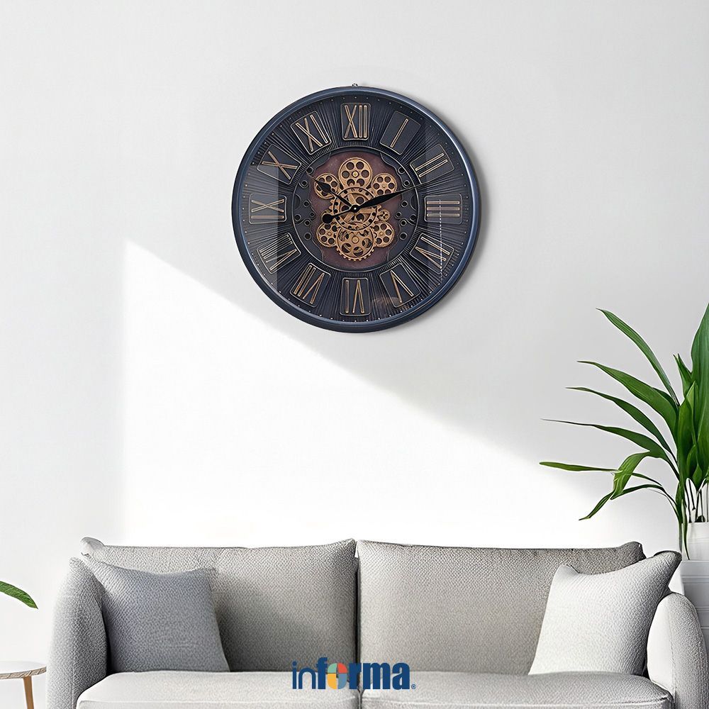 Jual Informa 70 cm Jam Dinding Gear 016 - Abu-Abu Wall Clock Jam Tembok ...