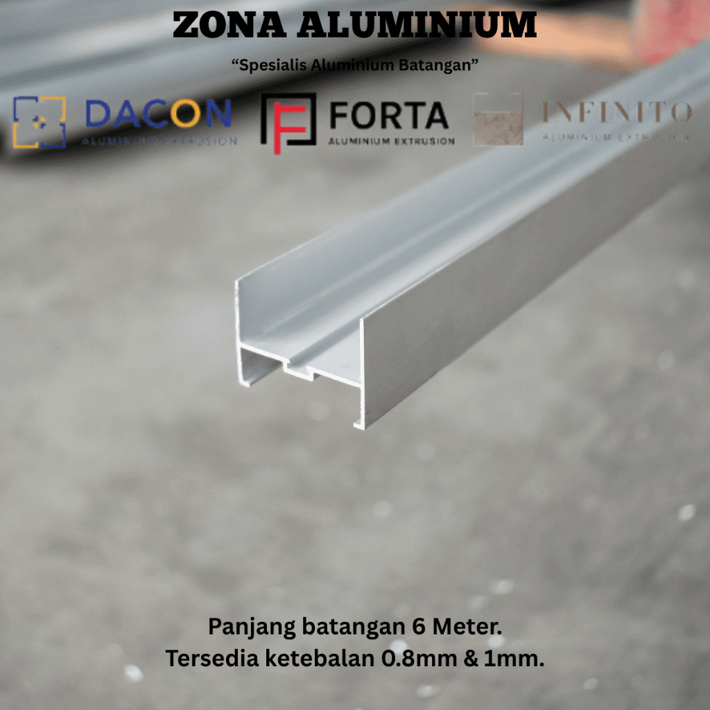 Jual DACON FORTA INFINITO Aluminium Batangan 9108 Rel Samping Tunggal ...