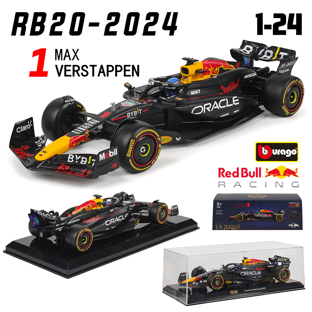 Jual Bburago 1:24 2024 Red Bull RB20 #1 Max Verstappen #11 Sergio Perez ...