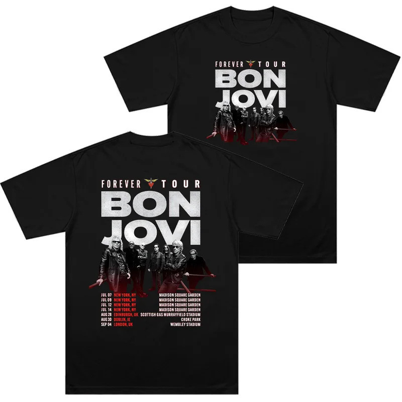 Jual Baru Kaos Bon Jovi Forever Tour Pria Kaos Bulat Wanita Pria Kaos ...