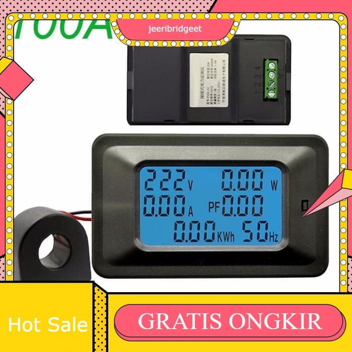 Jual KWH Meter Digital AC100A Voltmeter Ammeter Wattmeter cos phi Hertz ...
