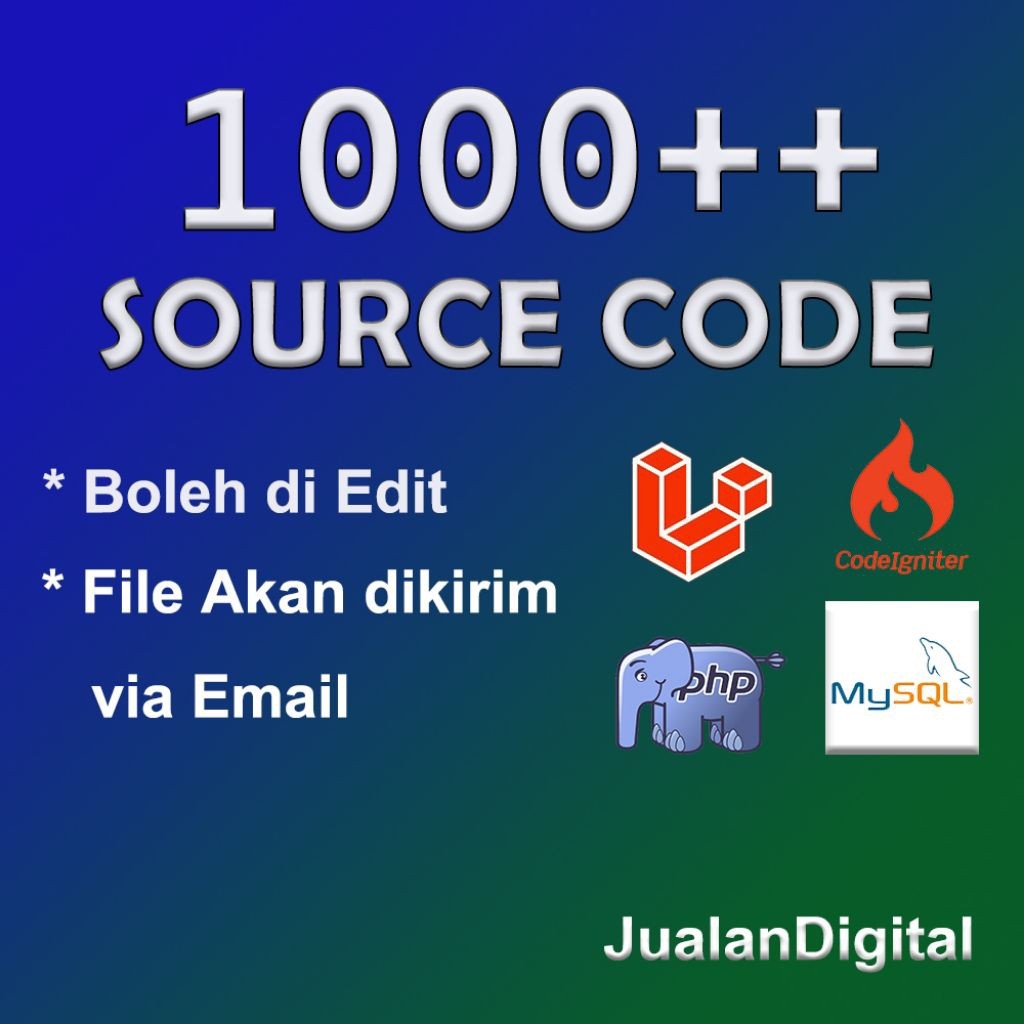 Jual Source Code Aplikasi dan Sistem Informasi PHP Laravel Codeigniter Lengkap dengan Database ...