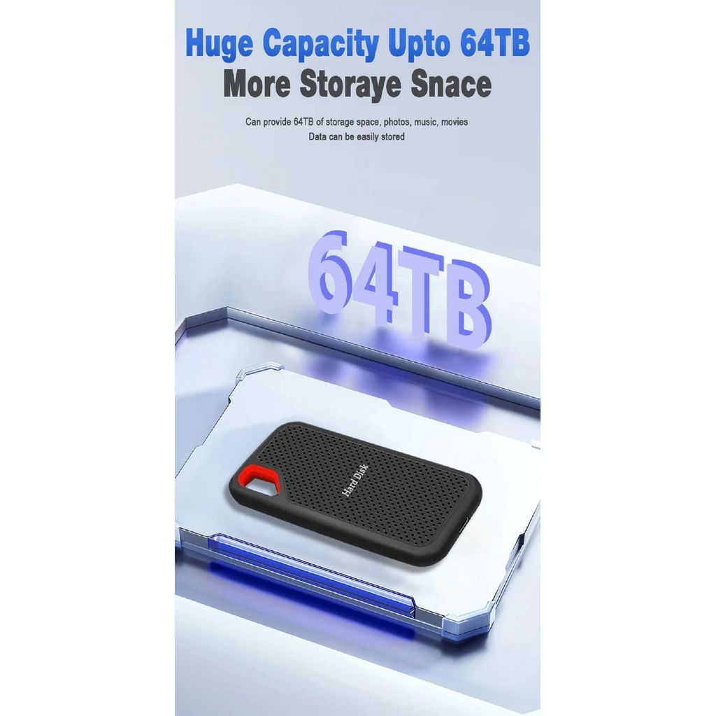 Jual Genuine High-speed E61 1TB/2TB Portable SSD 4TB External Hard ...