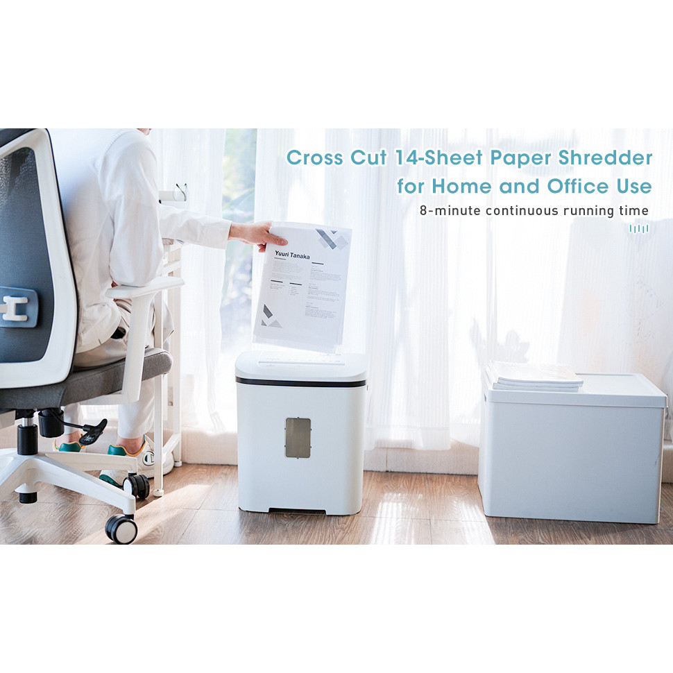 Jual 14 Sheets Cross Cut Paper Shredder 22L P4 Mini Document Destroyer ...