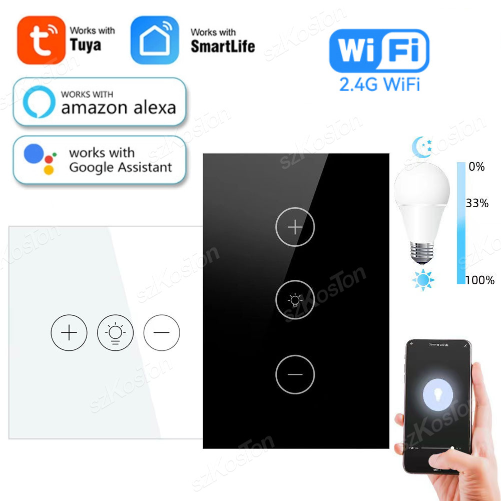 Jual Tuya WiFi Dimmer Switch LED Light Smart Life App Wireless Remote ...